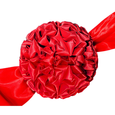 大红花球汽车新车大门乔迁绸布结婚红绣球剪彩花球开业庆典大红球