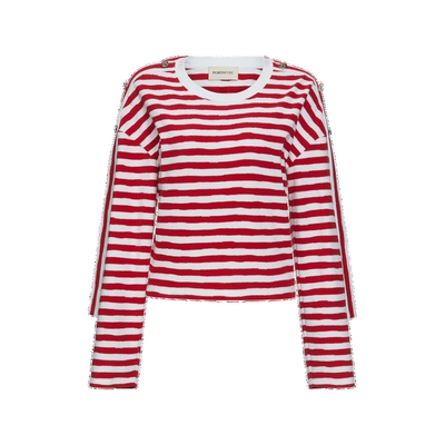 商场同款 宝姿PORTSPURE女装2025秋冬撞色条纹飘带舒适卫衣