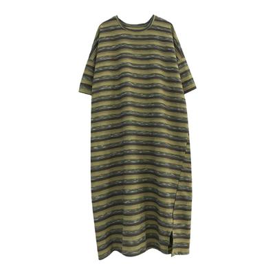 休闲孕妇显瘦条纹宽松纯棉T恤裙