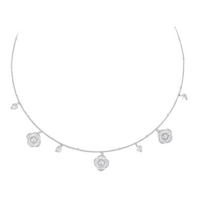 CINNLER山茶花白水晶925银项链