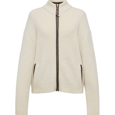 EP雅莹羊毛牦牛绒撞色开衫毛衣