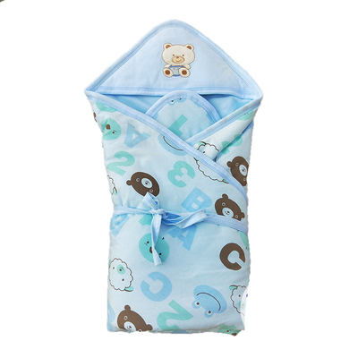 康欣儿秋冬新生儿抱被a类连帽