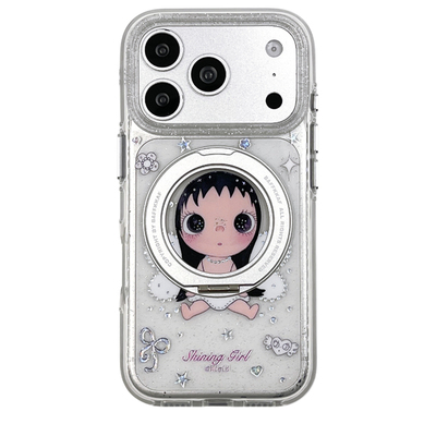kaia甜酷坐姿翅膀小玉yuy闪粉适用苹果17promax手机壳iphone16pro新款16女17pro支点支架15pro全包防摔手机套