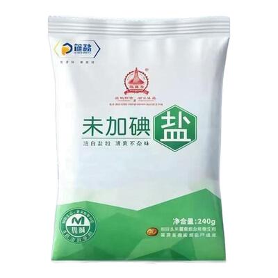 家用无碘食用盐蓬盐240g深井矿盐厨房烹饪调味不含碘细盐