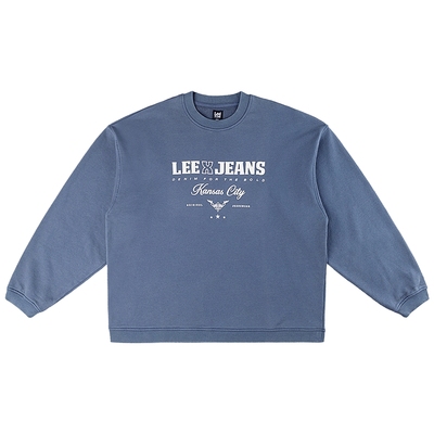 Lee25秋冬新品宽松版圆领印花Logo男女同款长袖卫衣LUT010845204