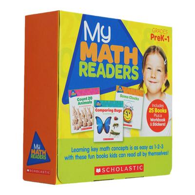 英文原版 My Math Readers 25册盒装 数学启蒙思维认知 形状时间认知益智儿童读物 Scholastic 学乐读物