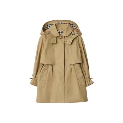 【24期免息】BURBERRY女童 棉质连帽 Trench 风衣 81172811