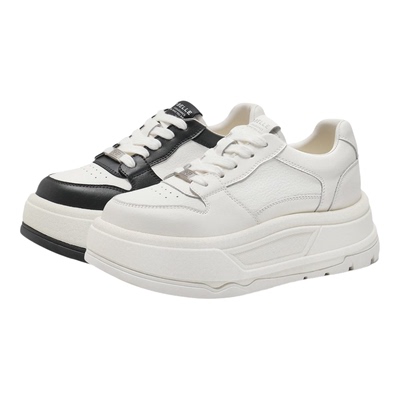 百丽女鞋子厚底板鞋女2025春季新款运动休闲小白鞋B2457AM5