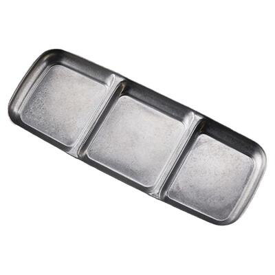 复古磨砂不锈钢醮料碟