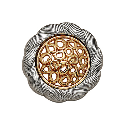 复古小香风花型镂空金属纽扣