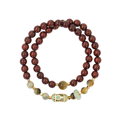 庙街紫檀琉璃双圈手串