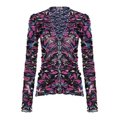 DVF双面弹力网纱上衣