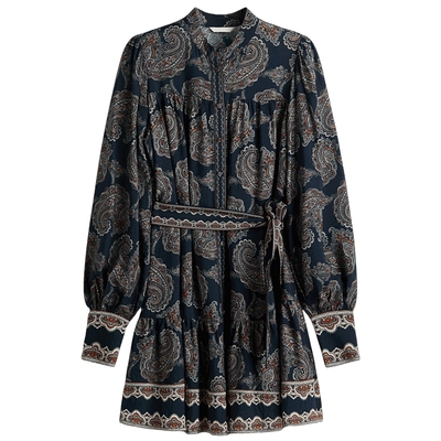 HM女装连衣裙2026春新款腰部系带裙衫式春节氛围感连衣裙1319938