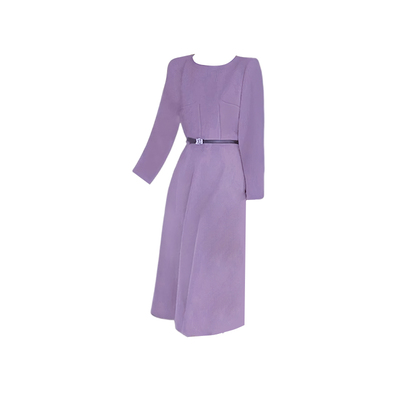 中长款连衣裙女高级感紫色