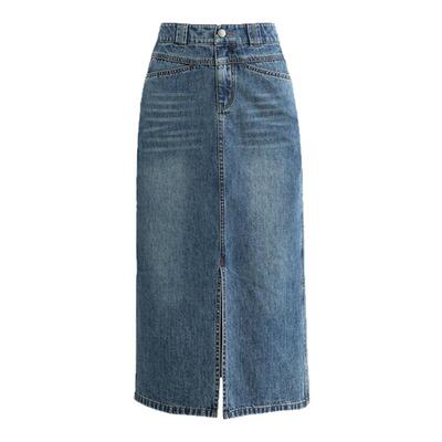 开叉牛仔半身裙女春夏季新款