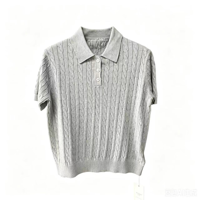 POLO翻领女宽松显瘦针织衫