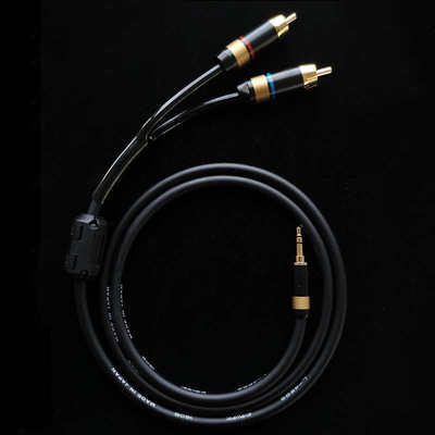 佳耐美发烧级3.5转双莲花音频线RCA一分二电脑手机接音响红白莲花