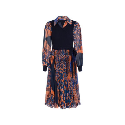 MARYLING针梭印花连衣裙