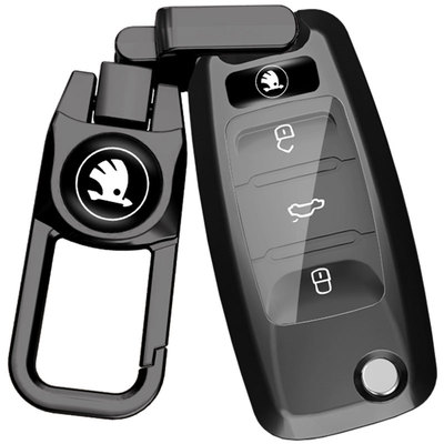 适用于斯柯达车钥匙套金属壳