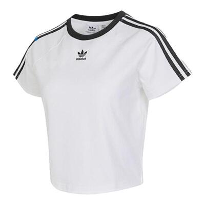 adidas三叶草女纯棉修身运动T恤