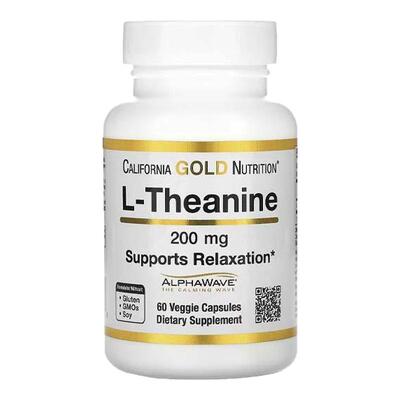 CGN美国进口加州黄金L-茶氨酸胶囊氨基酸帮助舒缓压力心情放松睡