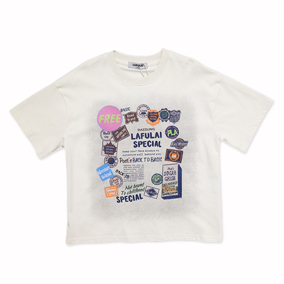 啦芙莱男女童美式T恤短袖上衣