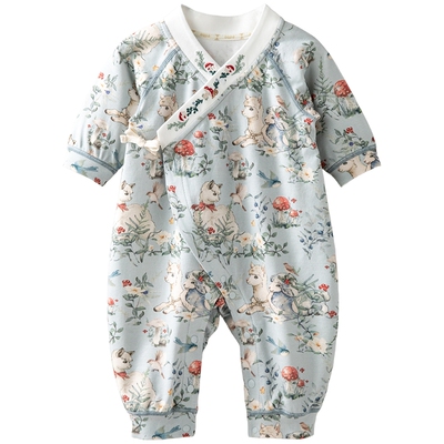 aqpa爱帕新生婴儿衣服纯棉春秋新款宝宝连体衣哈衣小月龄外出抱抱