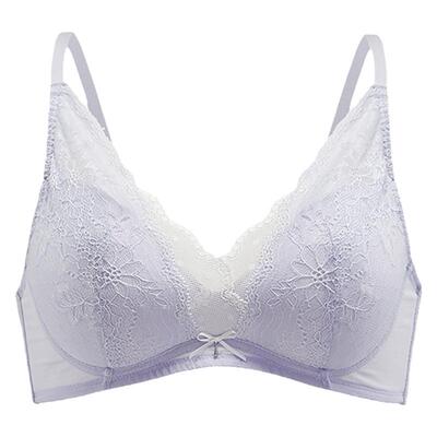 华歌尔甜美蕾丝无钢圈文胸女