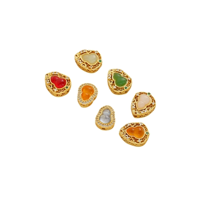 祢饰妮铜镀金强保色葫芦隔珠