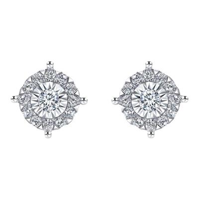 周生生星光圆舞钻石耳钉