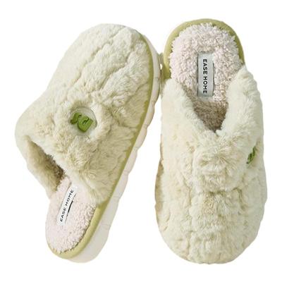 棉拖鞋女家居秋冬新款2025室内不掉毛加绒保暖厚底防滑10月份子鞋