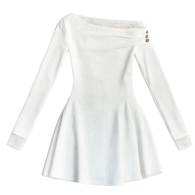 FragileHeart斜肩花边连衣裙