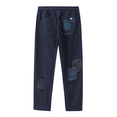 ONIARAI/鬼洗黑标春夏石化古乌符号补丁拼布绣花休闲裤男 24A7407