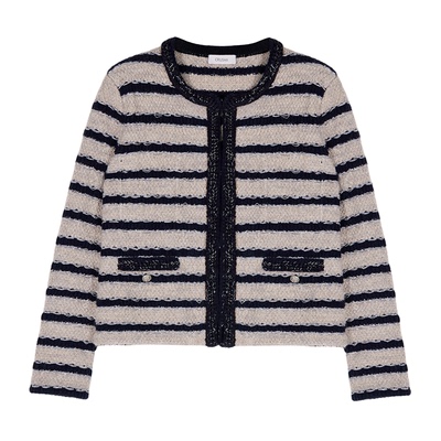 CRUSH花呢条纹圆领夹克