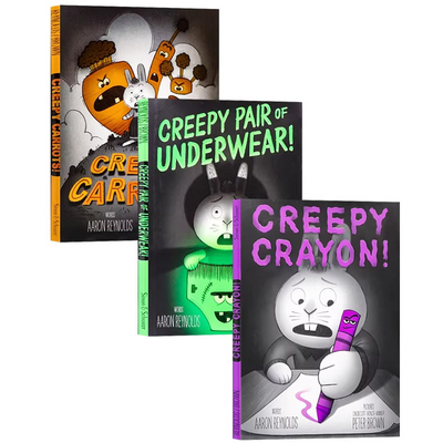 我不怕你系列3册 Creepy Carrots 胡萝卜怪 Creepy Crayon Underwear蜡笔内裤怪英文原版凯迪克获奖得主作品 少儿英语阅读书 精装