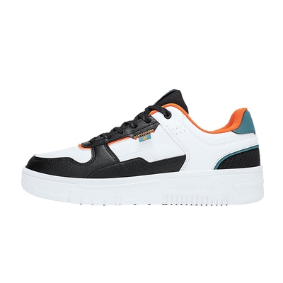 特步男鞋新款夏季皮面低帮