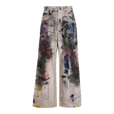 ACNE STUDIOS 25秋冬印花阔腿牛仔裤有机棉男长裤银泰百货 301574