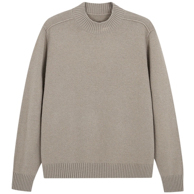 【纯羊毛】柏品半高领针织衫男士2025春新复古基础套头羊毛衣毛衫