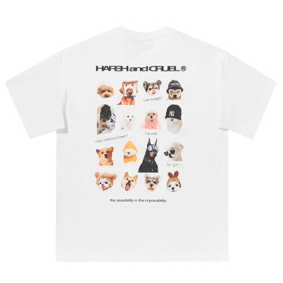 小狗趣味排版情侣短袖T恤