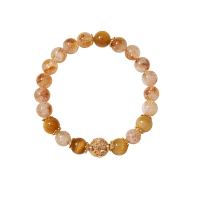 阿吉豆手链黄水晶招财新中式手串