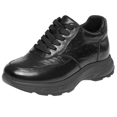 西二男士真皮时尚休闲鞋男2026春季款商务牛皮厚底内增高S25Q3518