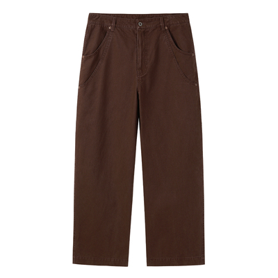 SOMENUM森林 25AW 水洗双口袋撞钉精梳纯棉宽松直筒工装裤男长裤