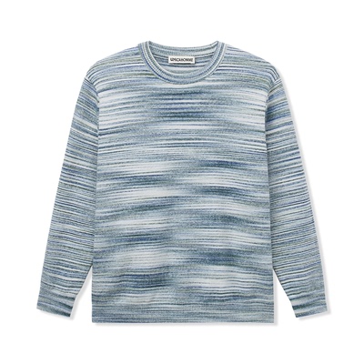 UNICAHOMME条纹棉质针织圆领套头衫