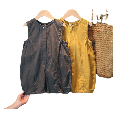 宝宝连体衣休闲五分裤棉麻