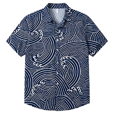 3D digital printed beach casual shirt 3D数码印花沙滩休闲衬衫