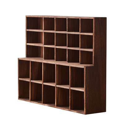 憨娃桌面收纳盒茶道多宝阁梯形