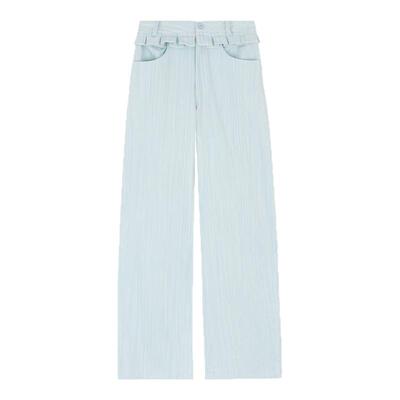 弯刀裤女拖地长裤子宽松阔腿裤