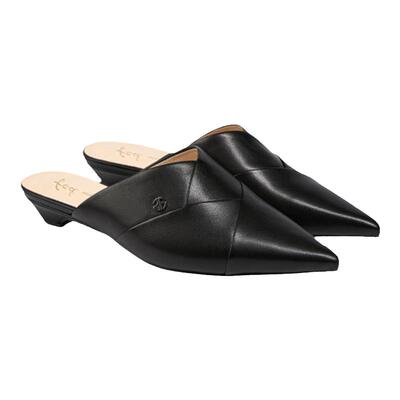 尖头低跟平底一脚蹬穆勒凉拖鞋