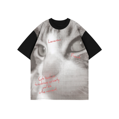 lemanism美式潮牌260g重磅猫脸短袖T恤男2026夏季新款情侣款半袖