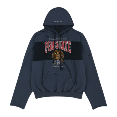 ProjectGR脏染磨破复古连帽卫衣
